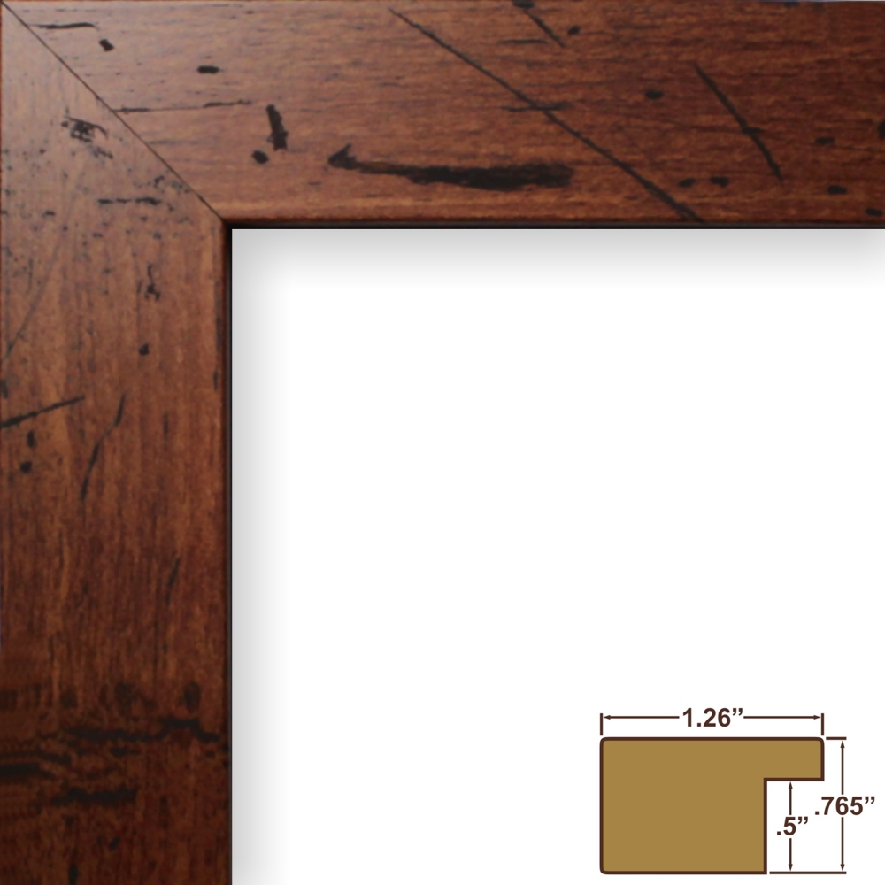 Craig Frames 1.25" Flat Distressed Rustic Brown Picture Frames & Poster ...